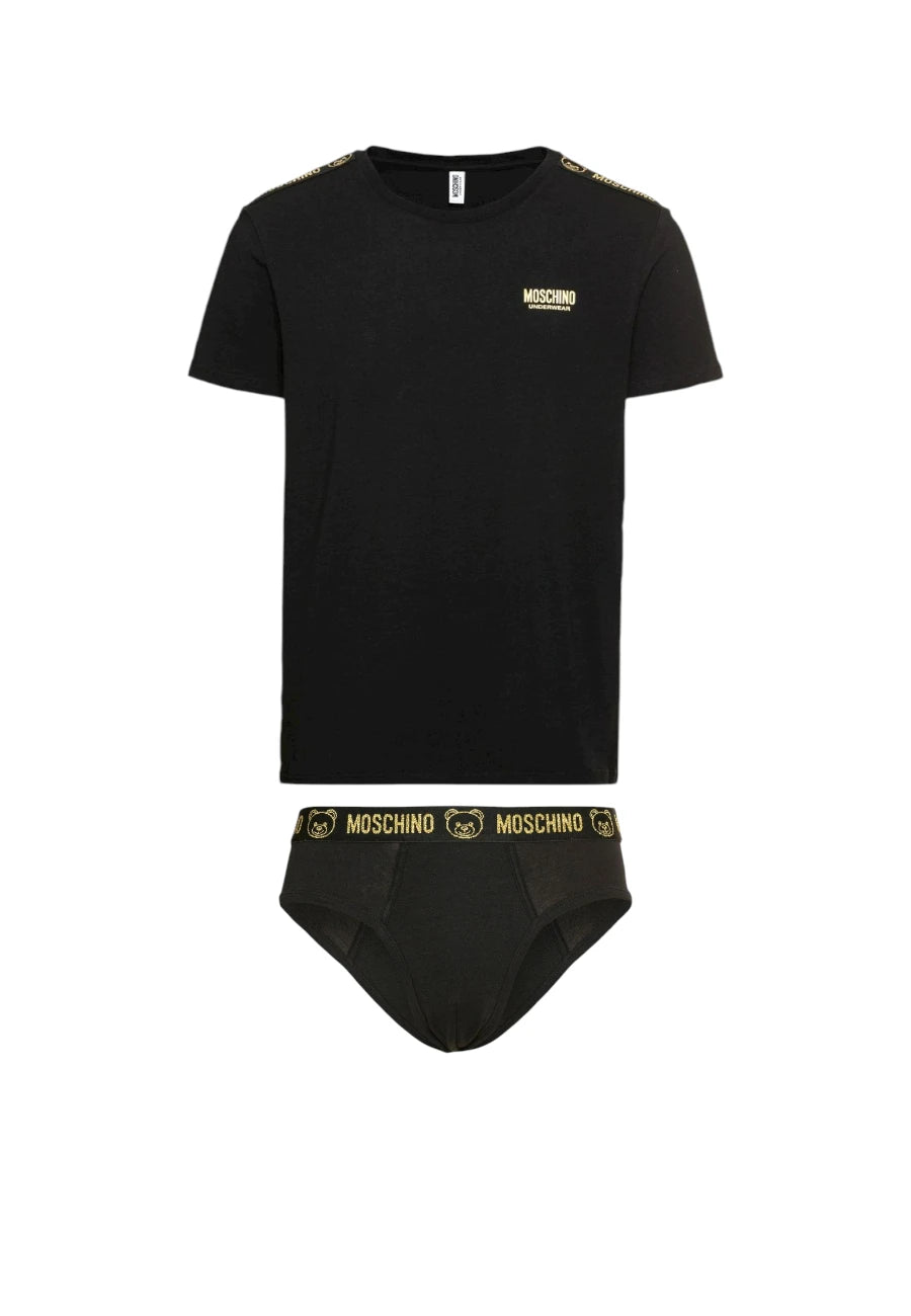 gift box - Moschino - uomo - completo intimo - gold – finizioglam